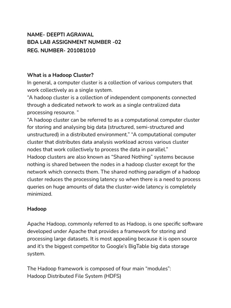 Bda A2 | PDF | Apache Hadoop | Computer Cluster