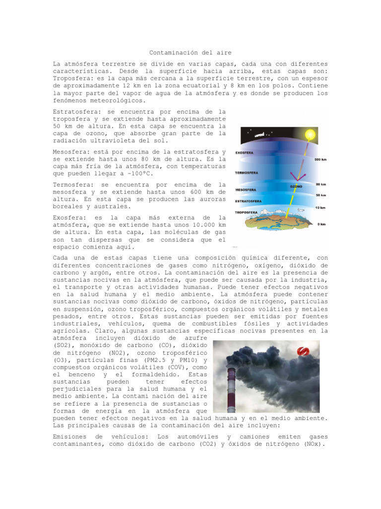 Contaminación del aire | PDF | La contaminación del aire | Contaminación