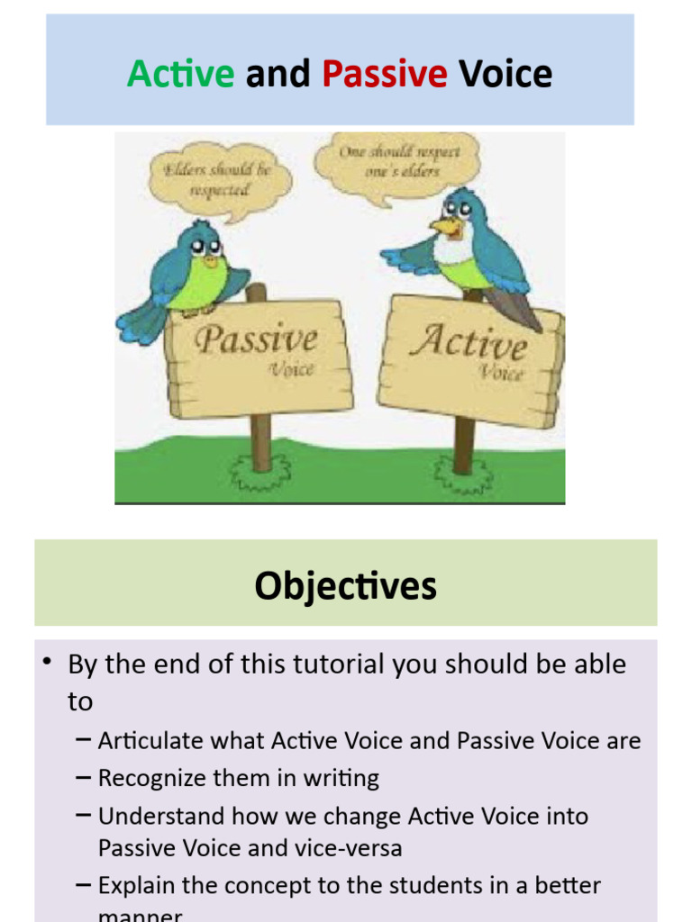Active and Passive Voice | PDF | Verb | Grammatical Tense