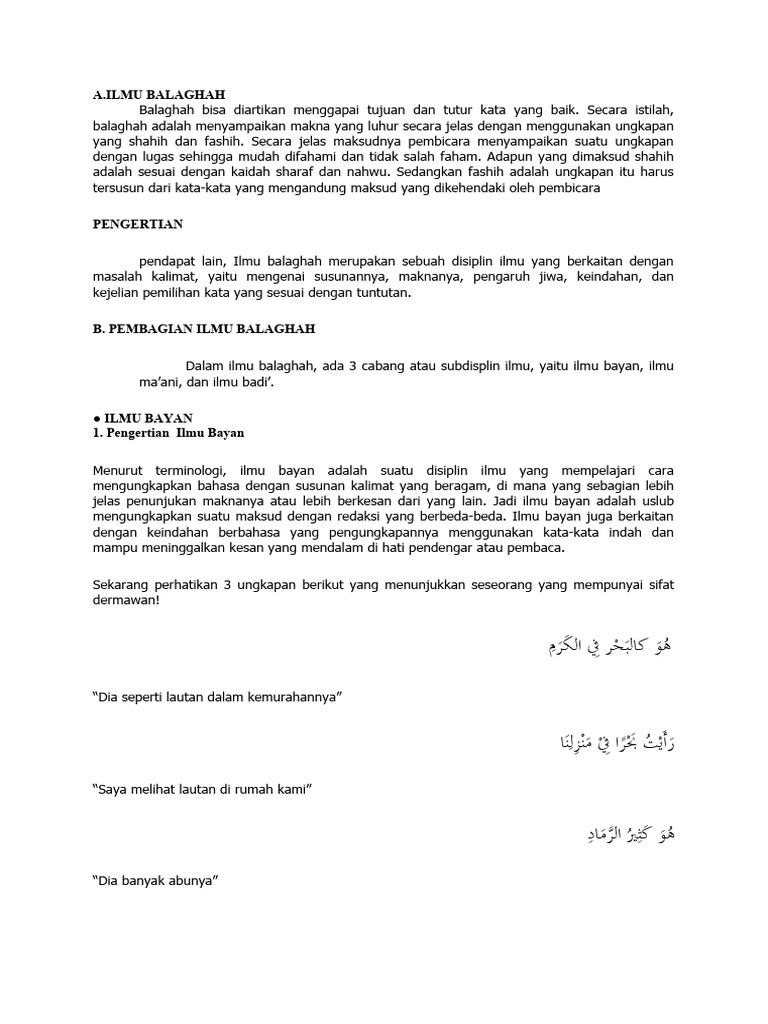 Penjelasan Balaghah | PDF | Agama & Spiritualitas