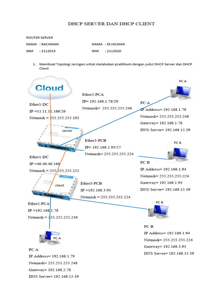 Konfigurasi IP untuk PC A dan B | PDF