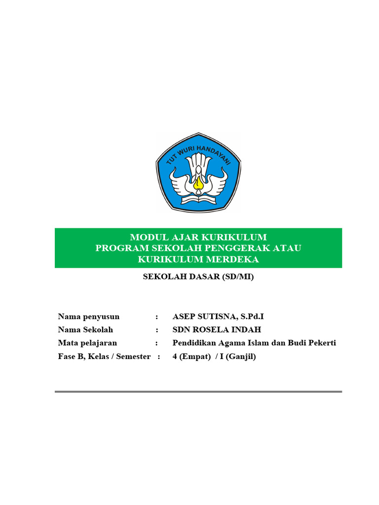 Modul Ajara Kelas 1 Merdeka BAB 2 - ASEP - Uplod | PDF