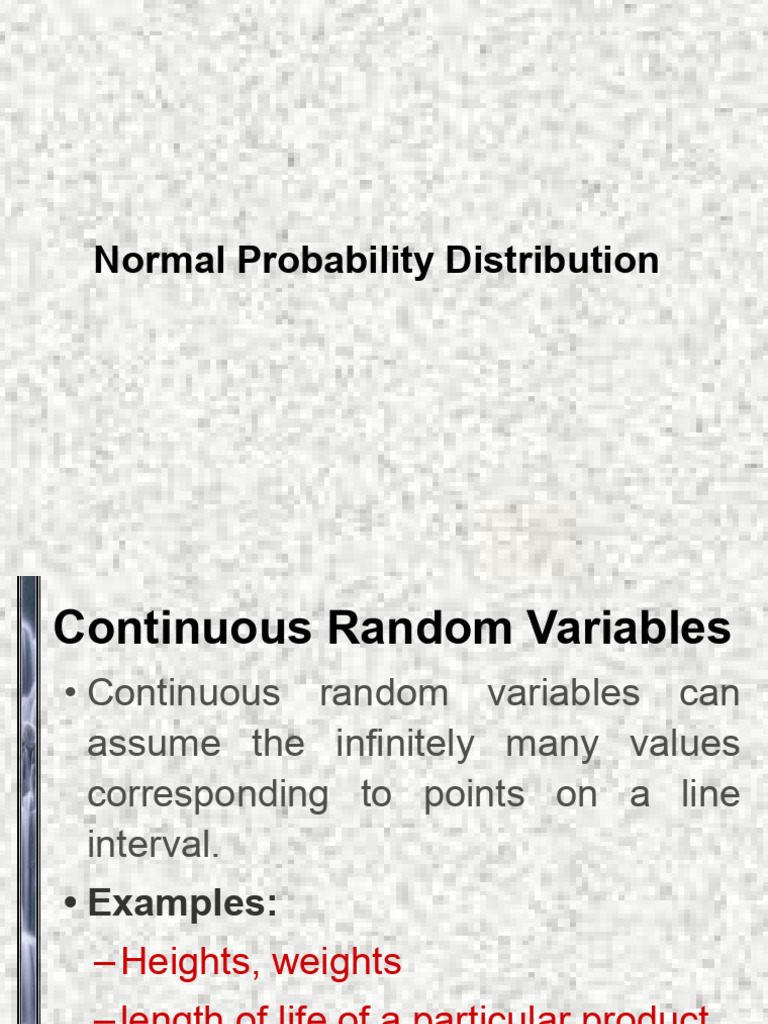 Lecture 10 Normal Distribution | PDF | Probability Distribution | Normal Distribution