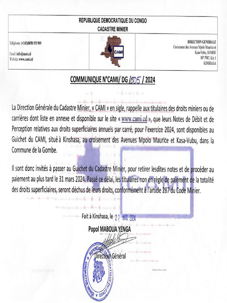 VF 01 Communiqué DG 005 2024 - Organized - Compressed | PDF