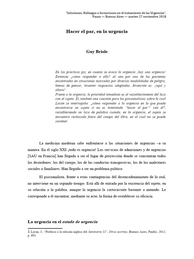 1-Conferencia Briole en PAUSA Editada 2020-Vu GB | PDF | Jacques Lacan ...