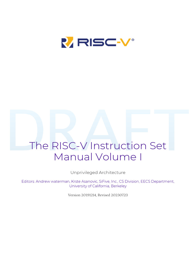 RISC-V Unprivileged Architecture Manual | PDF | 64 Bit Computing | Computing