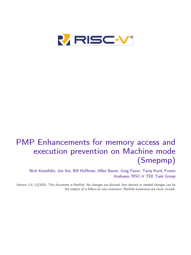 Enhancements for Machine Mode Security | PDF | Computer Engineering ...