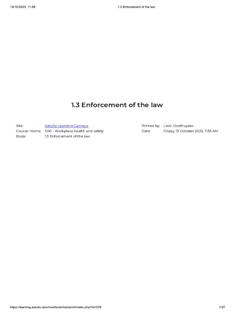 Law Enforcement in Workplace Safety | PDF | Prosecutor | Criminal Justice