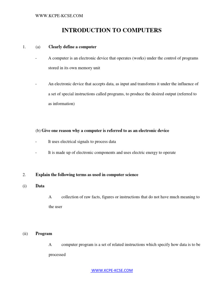 Computer Revsion Booklet 12 | PDF | Computer Data Storage | Random Access Memory