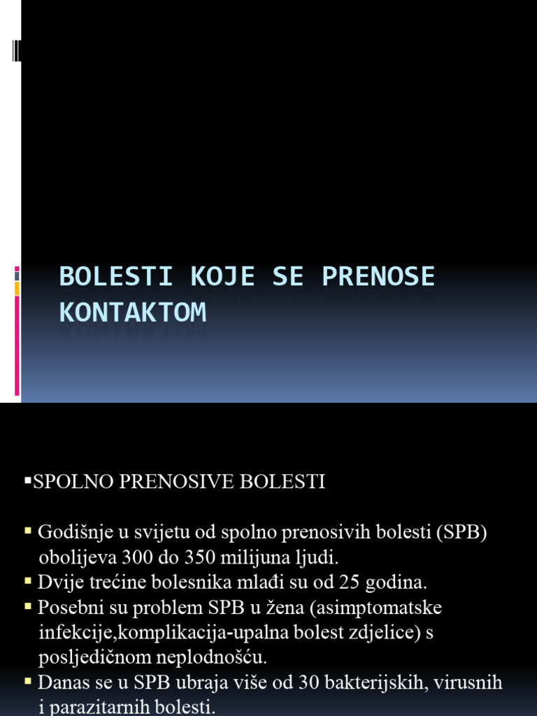 Epidemiologija Bolesti Koje Se Prenose Kontaktom | PDF