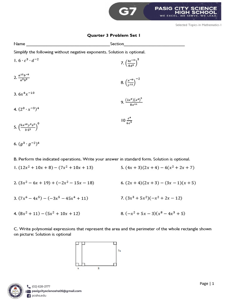 Quarter 3 Problem Set 1 STM I | PDF | Teaching Methods & Materials