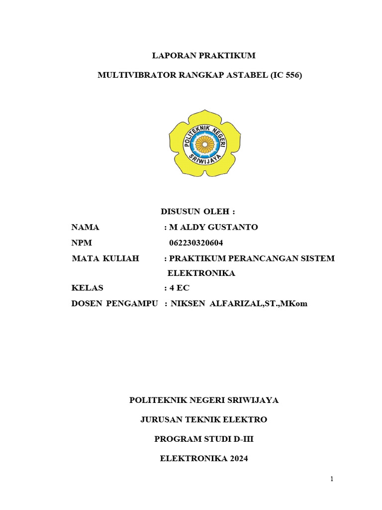 Rangkain ASTABLE IC 556 | PDF | Sains & Matematika