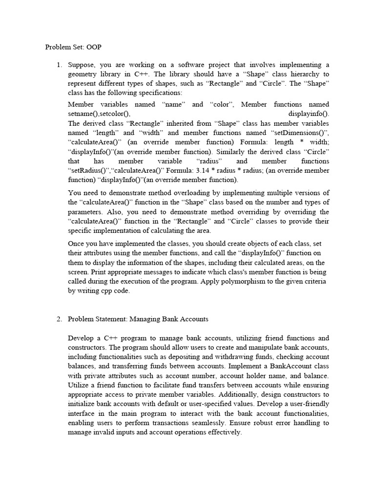 Problem Set Oop Download Free Pdf Method Computer Programming Class Computer Programming