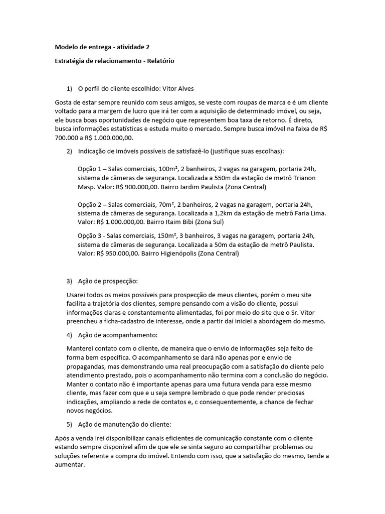 Modelo Relatório Atividade2 | PDF | Direito