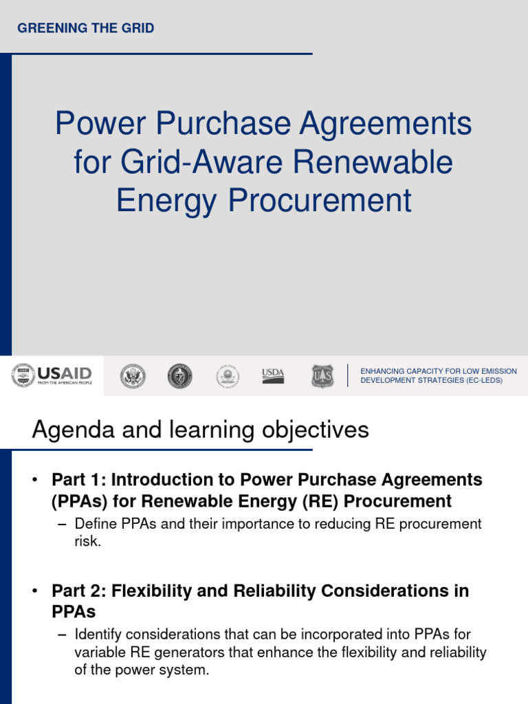 Cours en Anglais PowerPurchaseAgreementsFinal | PDF | Electrical Grid | Wind Power