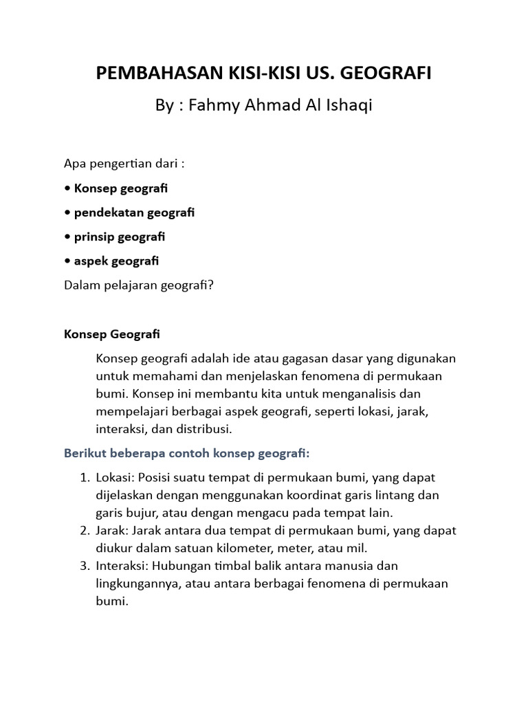 Penjelasan Geografi. by Fahmy Ishaqy | PDF | Sains & Matematika