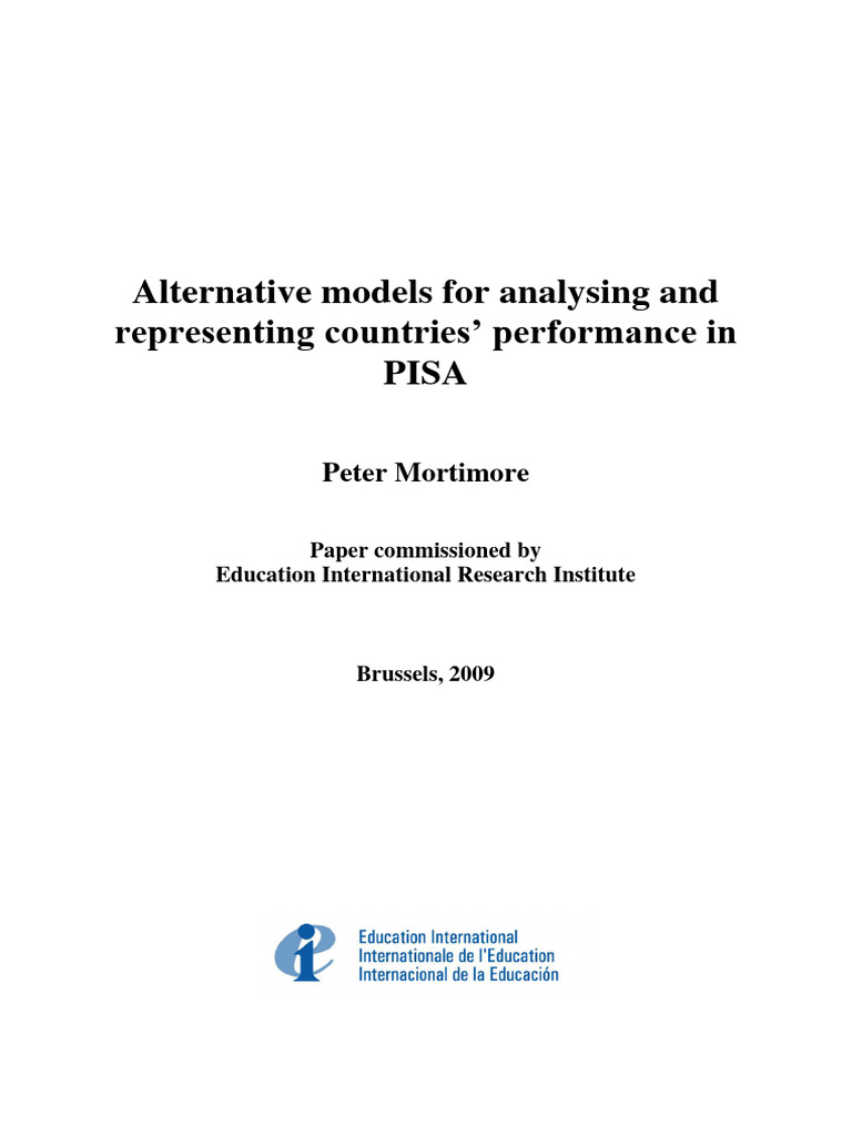 Alternative Models in PISA | PDF | Programme For International Student ...