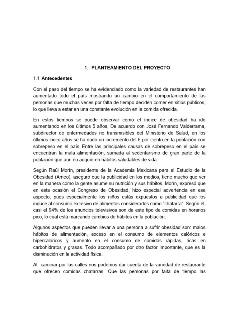 Anteproyecto 1 | PDF | Alimentos | Aptitud física