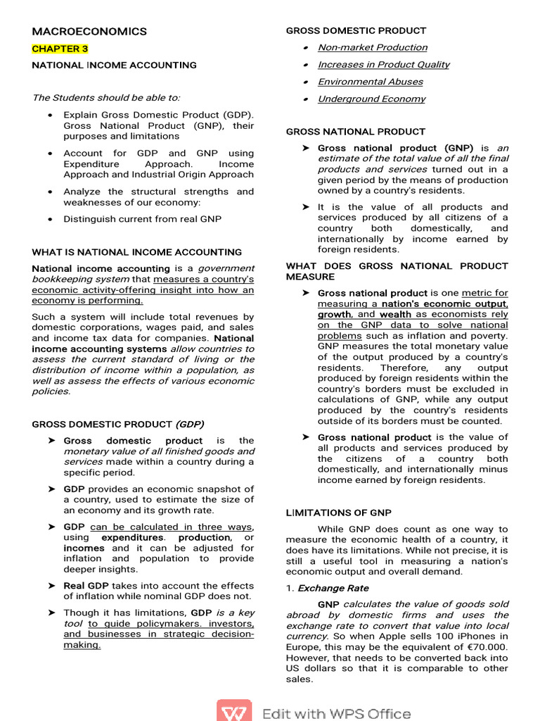Macroeconomics Print | PDF | Gross Domestic Product | Measures Of ...