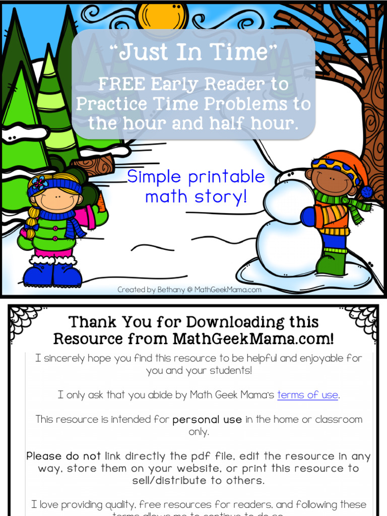 Time Practice Emergent Readers Winter Theme | PDF | Home & Garden ...