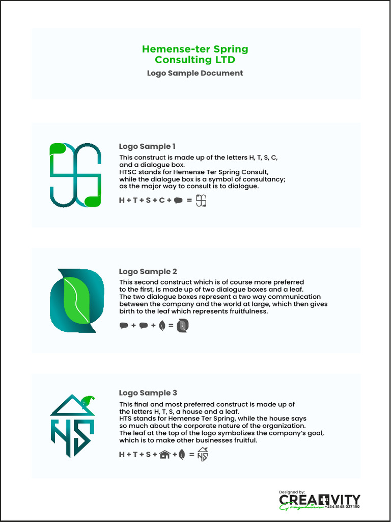 Hemense-Ter Spring Consult Logo Samples Document | PDF