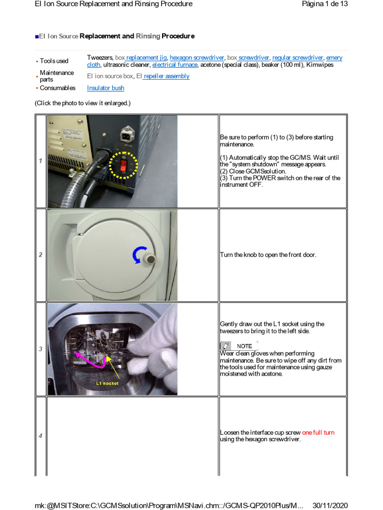 EI Ion Source Maintenance Guide | PDF