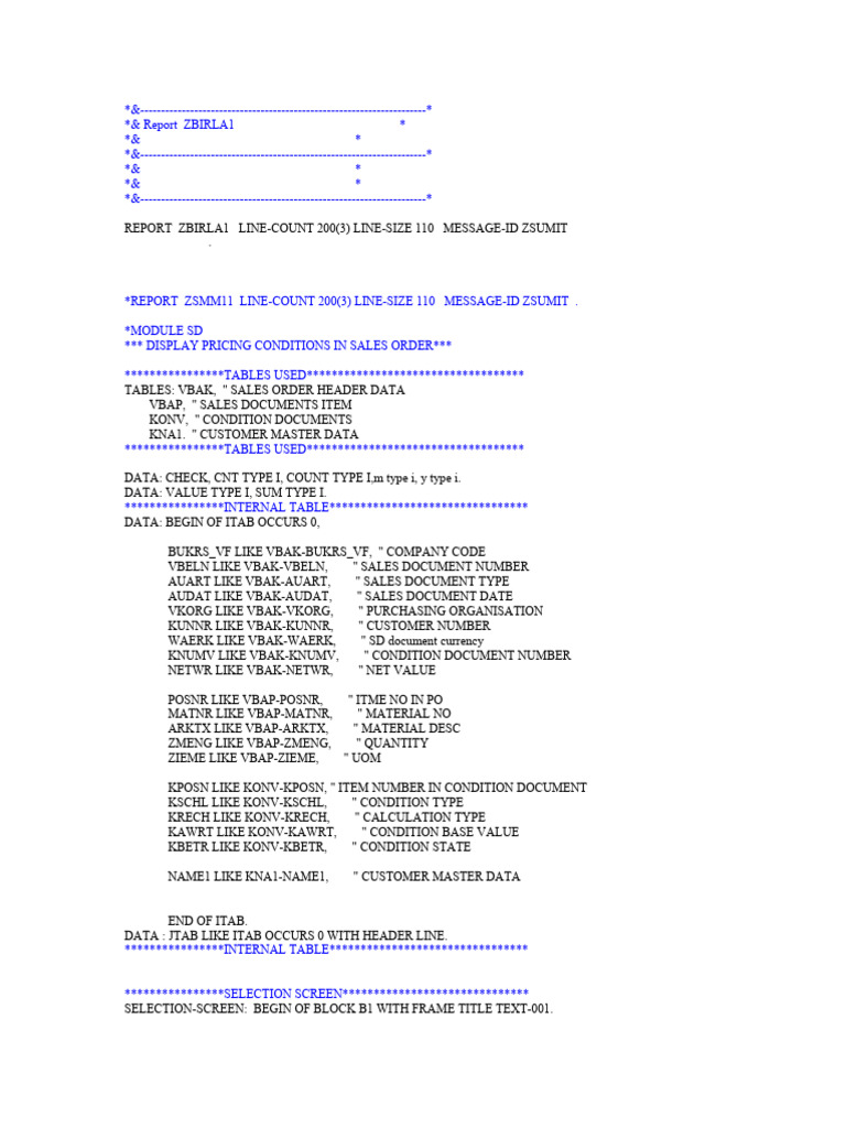 Sales Order Pricing Report | PDF | Computer Programming | Computing