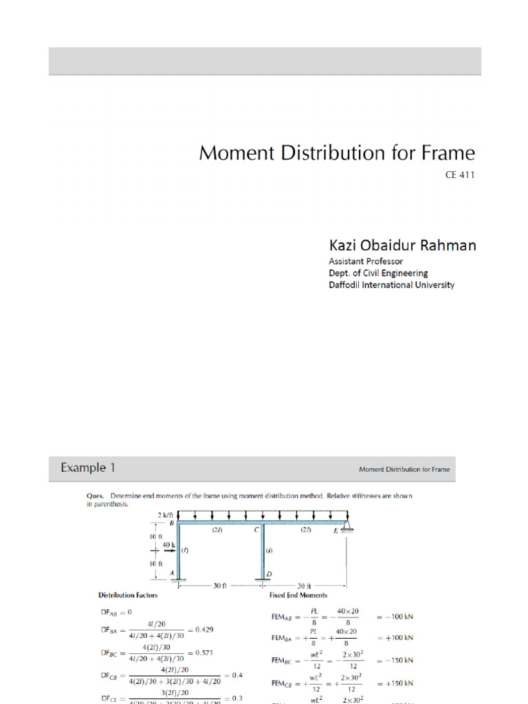Moment Distribution Method - Part 3 | PDF