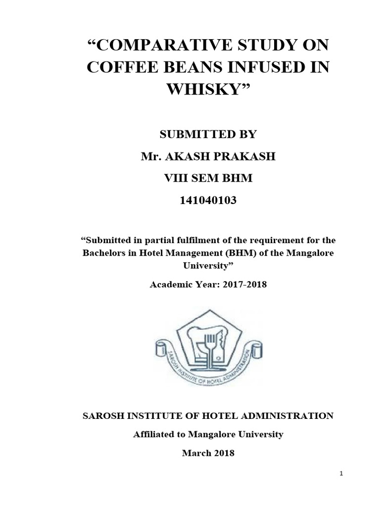 RESEARCH AKASH (Coffee Beans Infused in Whisky) | PDF | Whisky | Alcoholic Beverages