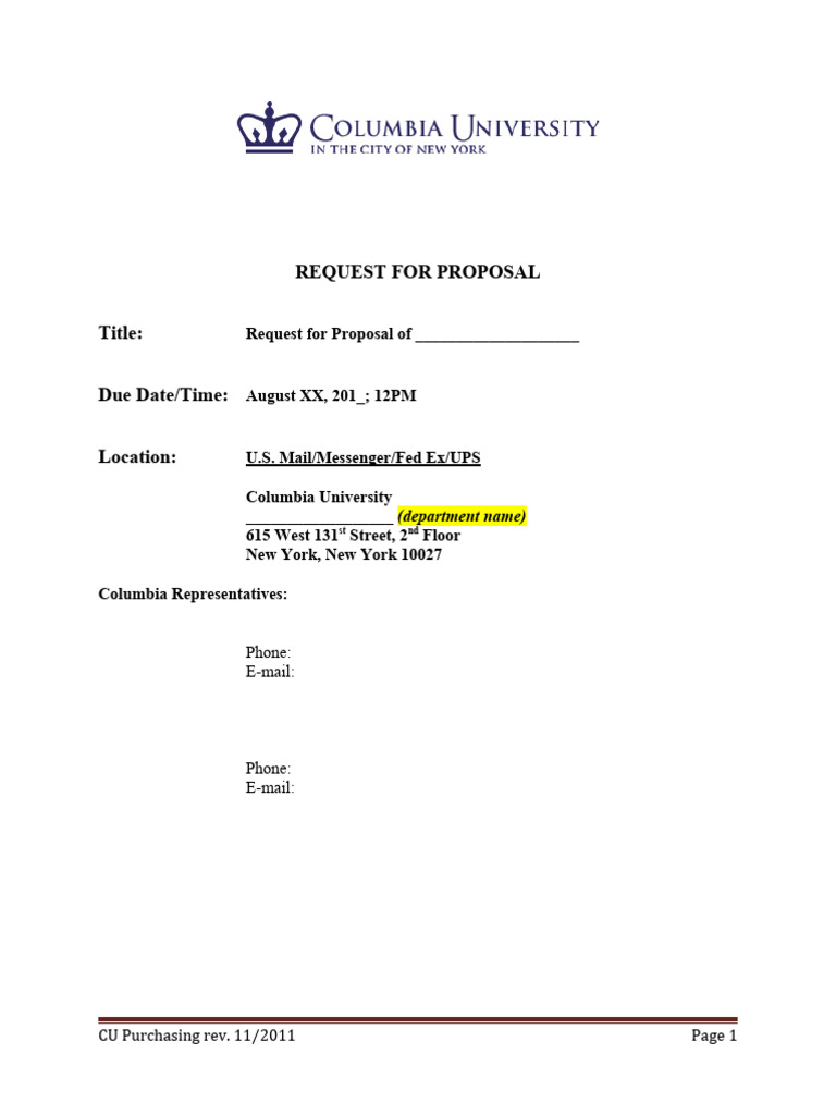 Request For Proposal Template 07 | PDF | Request For Proposal | Business