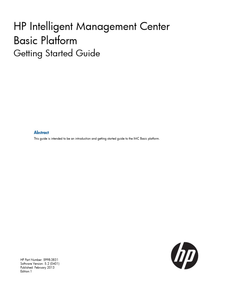 02 - HP Intelligent Management Center (IMC) Basic Platform Getting Started Guide c03673743 | PDF ...