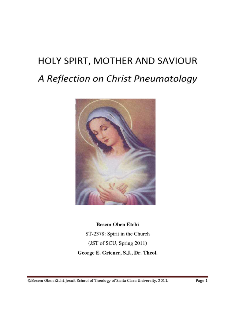 Holy Spirt Mother and Saviour A Reflecti | PDF | Trinity | Holy Spirit