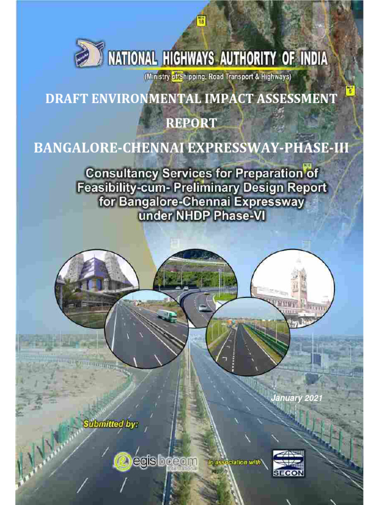 Bangalore-Chennai Expressway EIA Report | PDF | Environmental Impact Assessment | Road