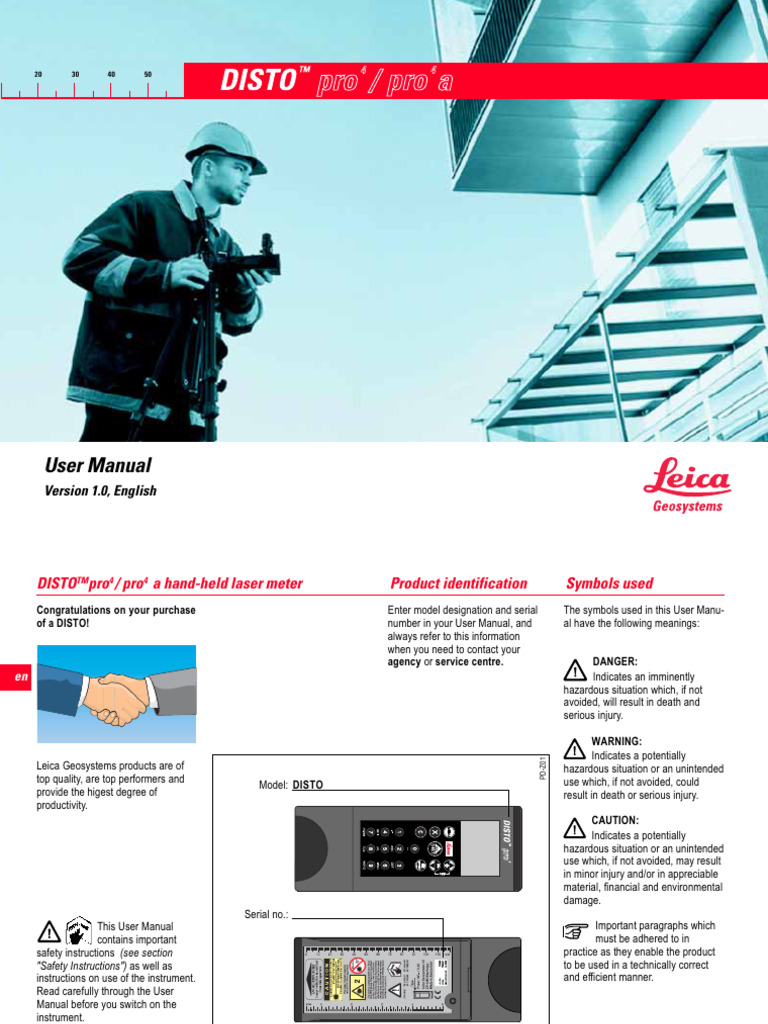 Leica Disto Pro Pro4a Index en | PDF | Menu (Computing) | Menu