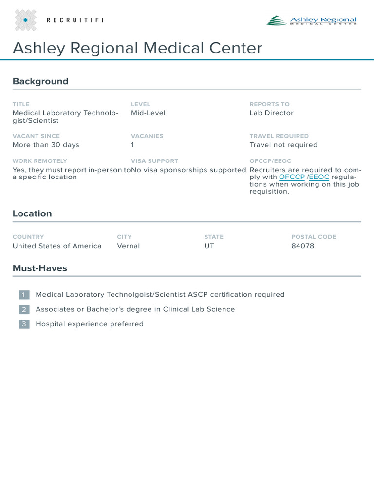 Medical Laboratory Technologist - Scientist | PDF | Observation ...