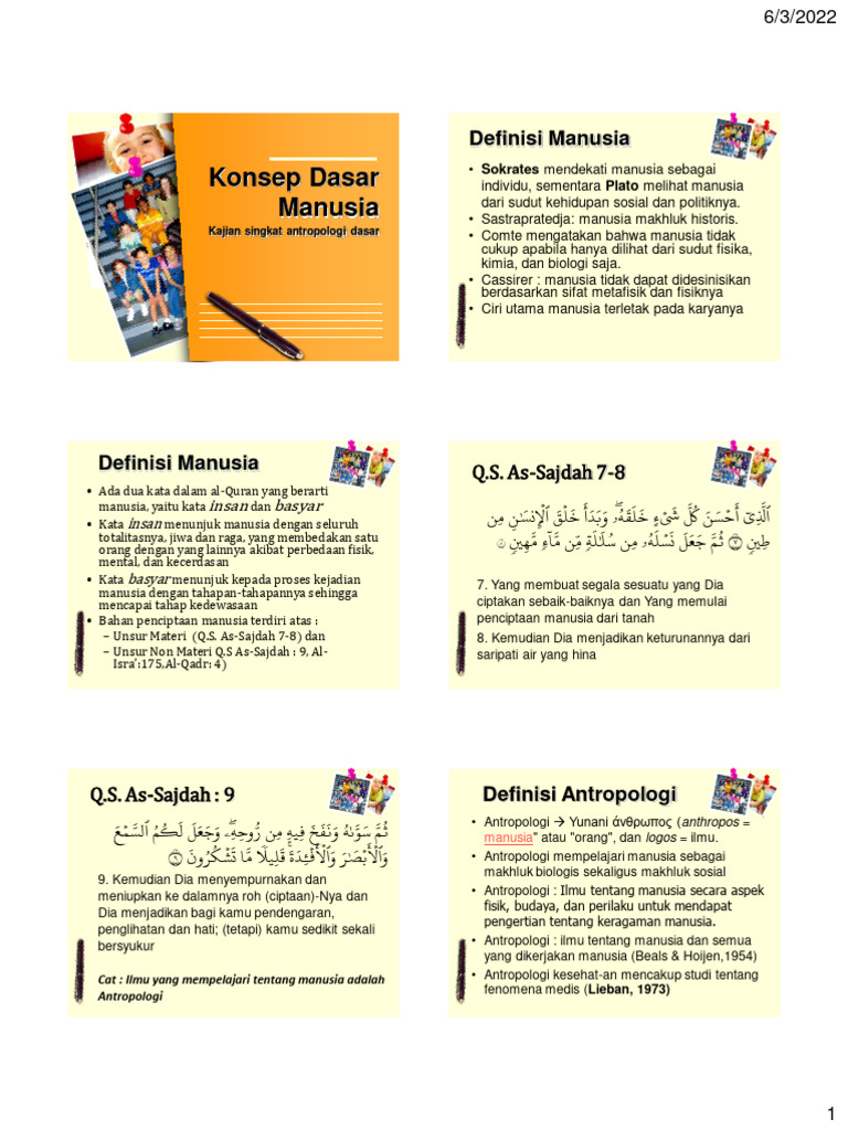 Konsep Dasar Manusia | PDF | Ilmu Sosial | Filsafat