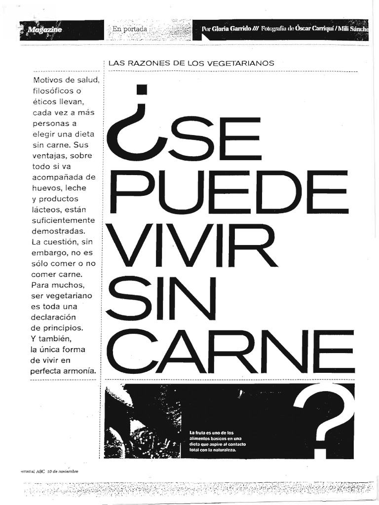 Lectura Gastronomia 1 | PDF | Vegetarianismo | Carne