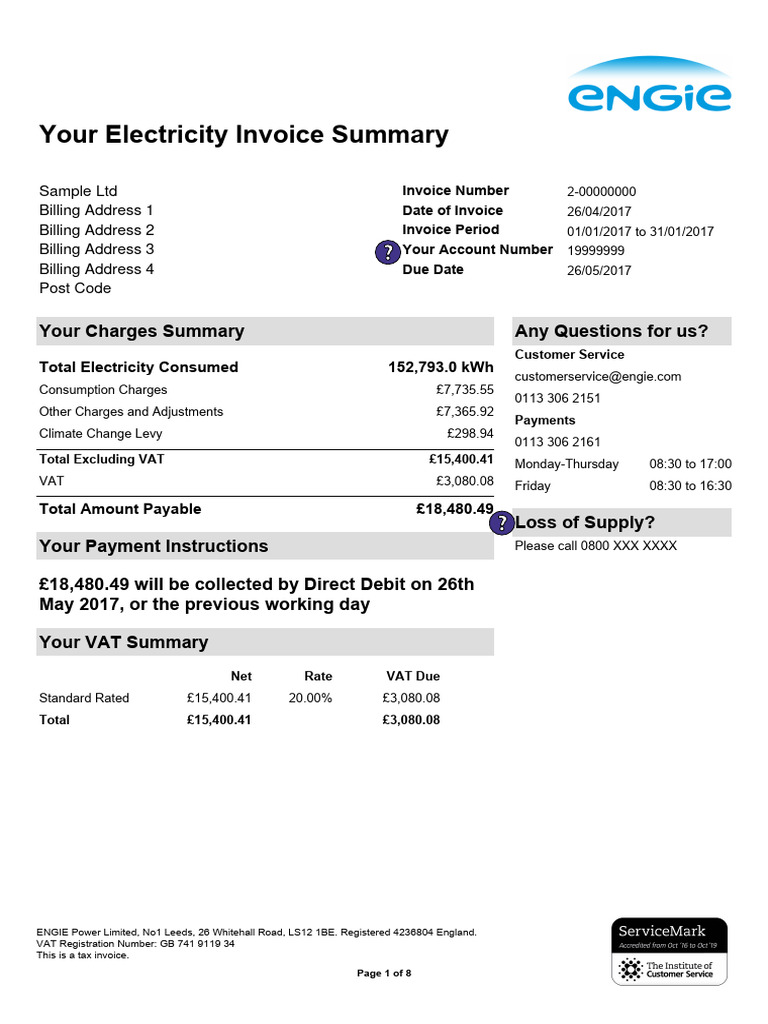 Electricity Invoice Summary 2017 | PDF | Electric Power | Electricity