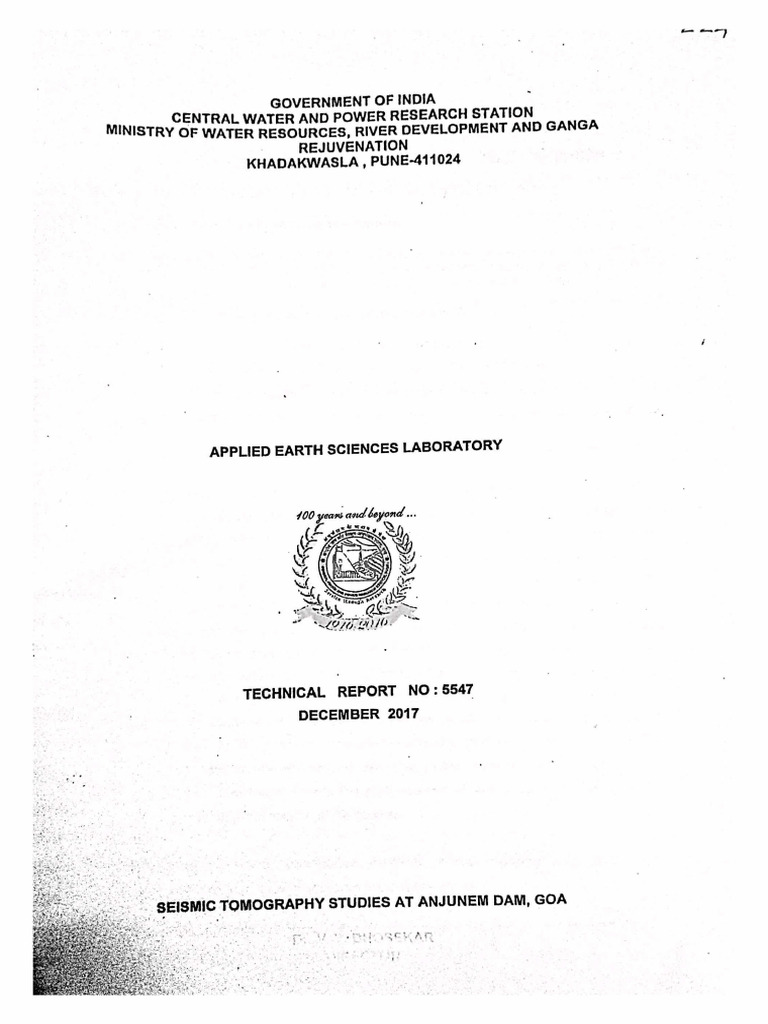 CWPRS Seismic Tomography study on AIP Dam | PDF