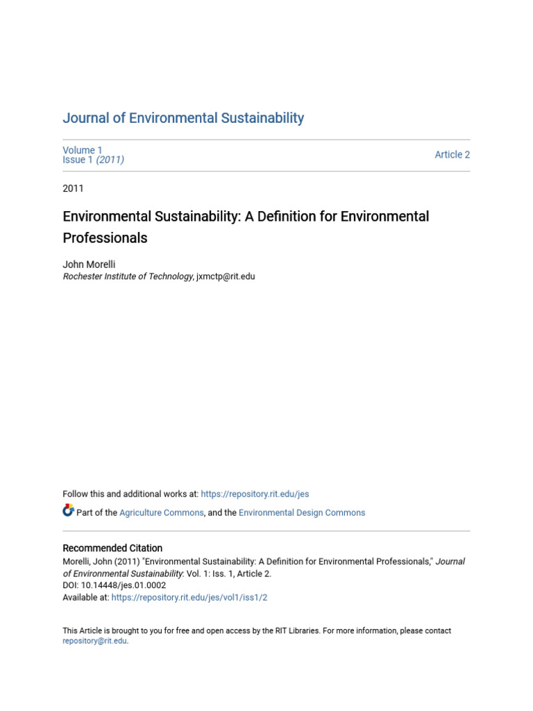 Environmental Sustainability A Definition For Environmental