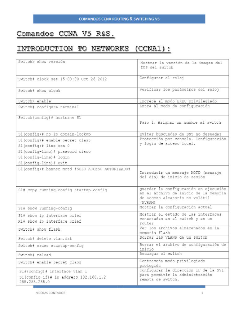 Comandos Ccna Routing & Switching v5 - PDF Descargar Libre | PDF Comandos Ccna Routing & Switching v5 - PDF Descargar Libre | PDF