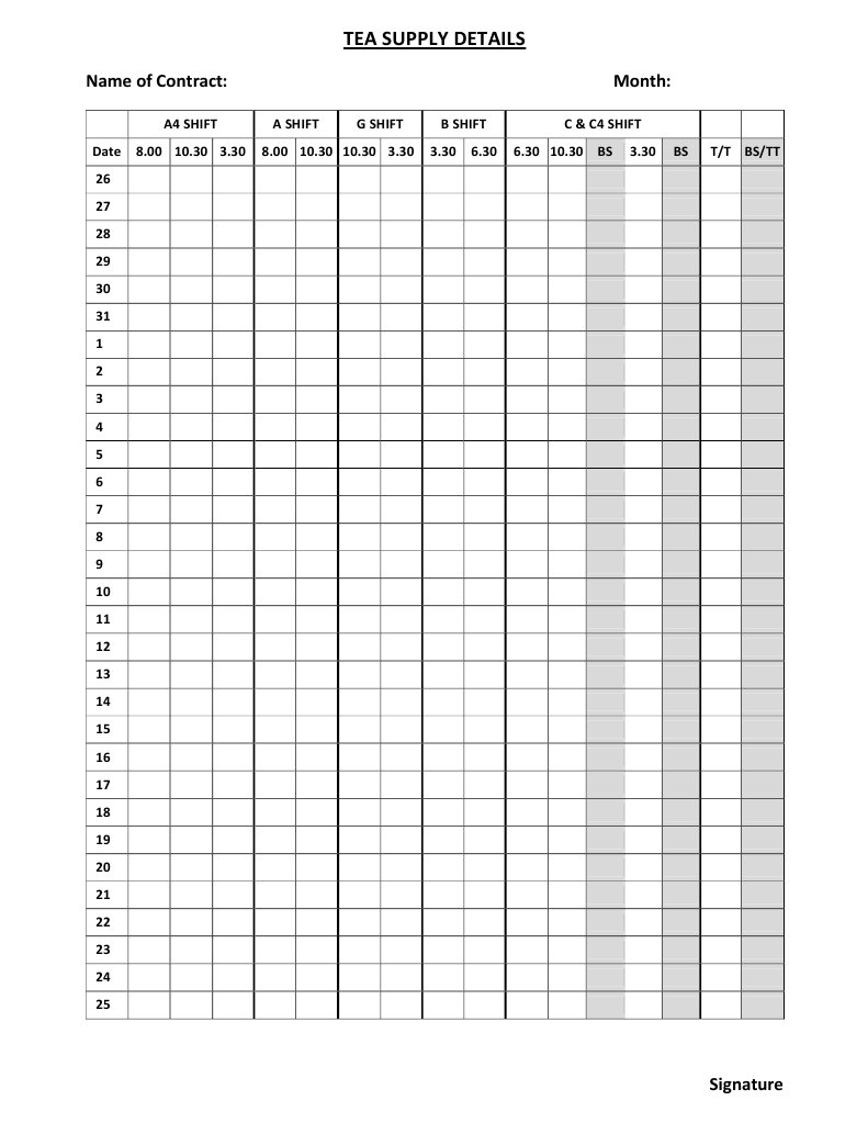 Tea Bill Format Guide | PDF