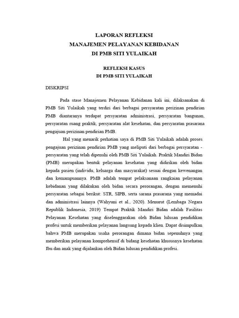 Laporan Refleksi Manajemen | PDF | Sains & Matematika