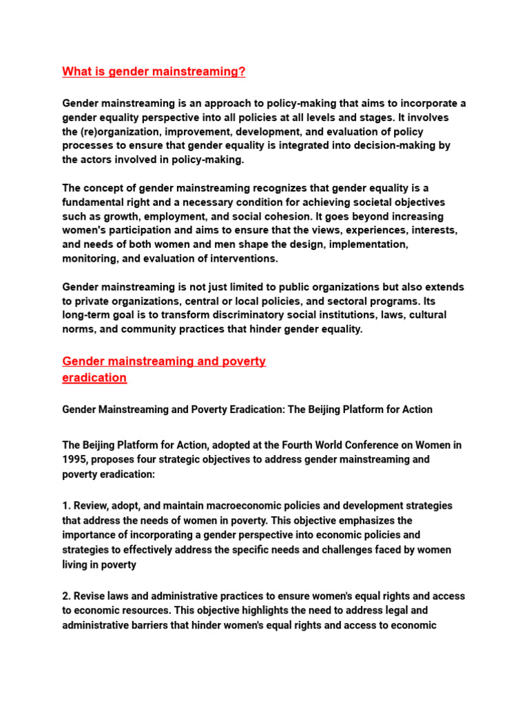 Lec 3 | PDF | Gender Mainstreaming | Gender Studies