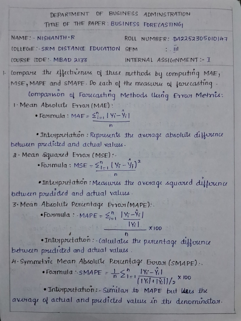 Business Forecasting | PDF