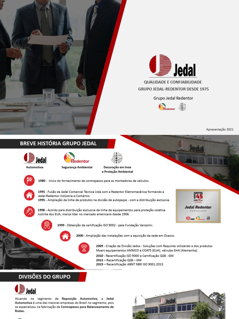 História e Produtos do Grupo Jedal Redentor | PDF | Pneu | Qualidade ...