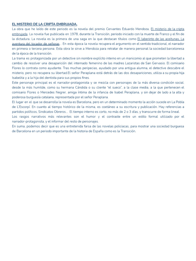 El Misterio de La Cripta Embrujada | PDF | Novela negra, policíaca y suspenso | Clásicos