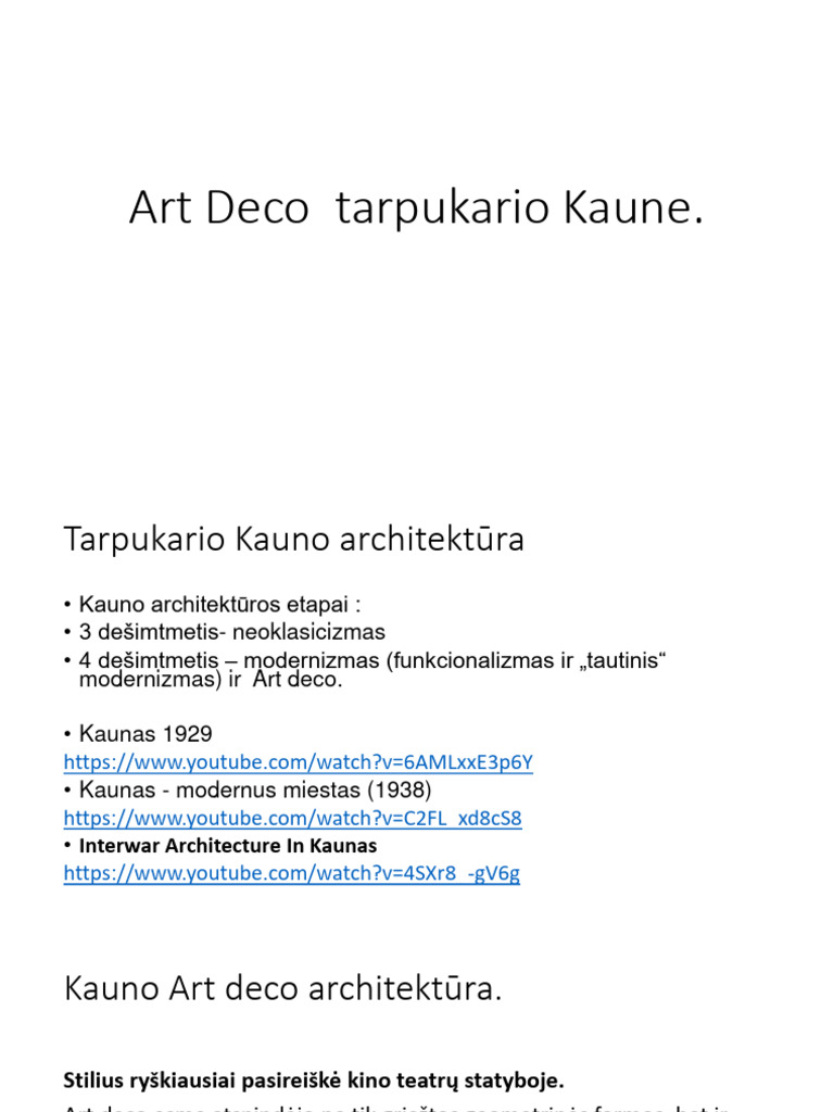 St. Usinskas Ir Art Deco Kaune | PDF