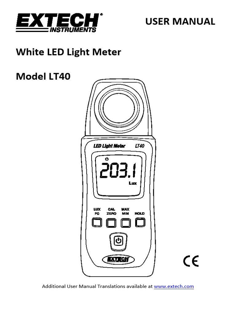 LT40 UM-en | PDF | Calibration | Light Emitting Diode