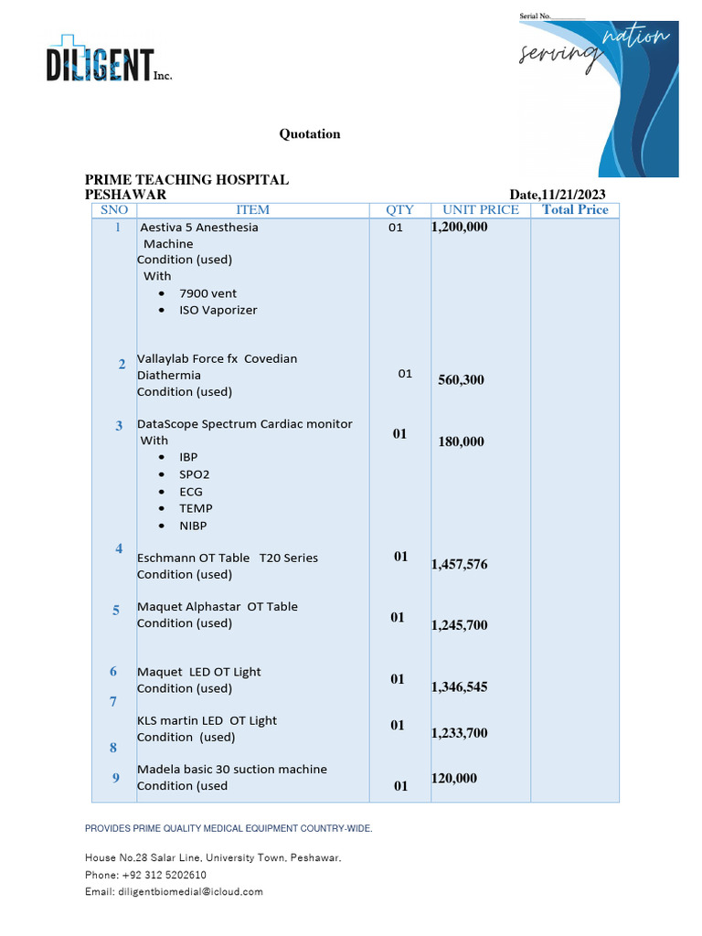 Prime Teaching OT Equipment | PDF | Technology & Engineering